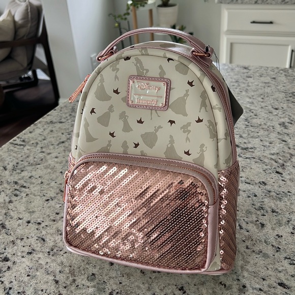Loungefly | Bags | Princess Loungefly Disney Rose Gold Bag New | Poshmark